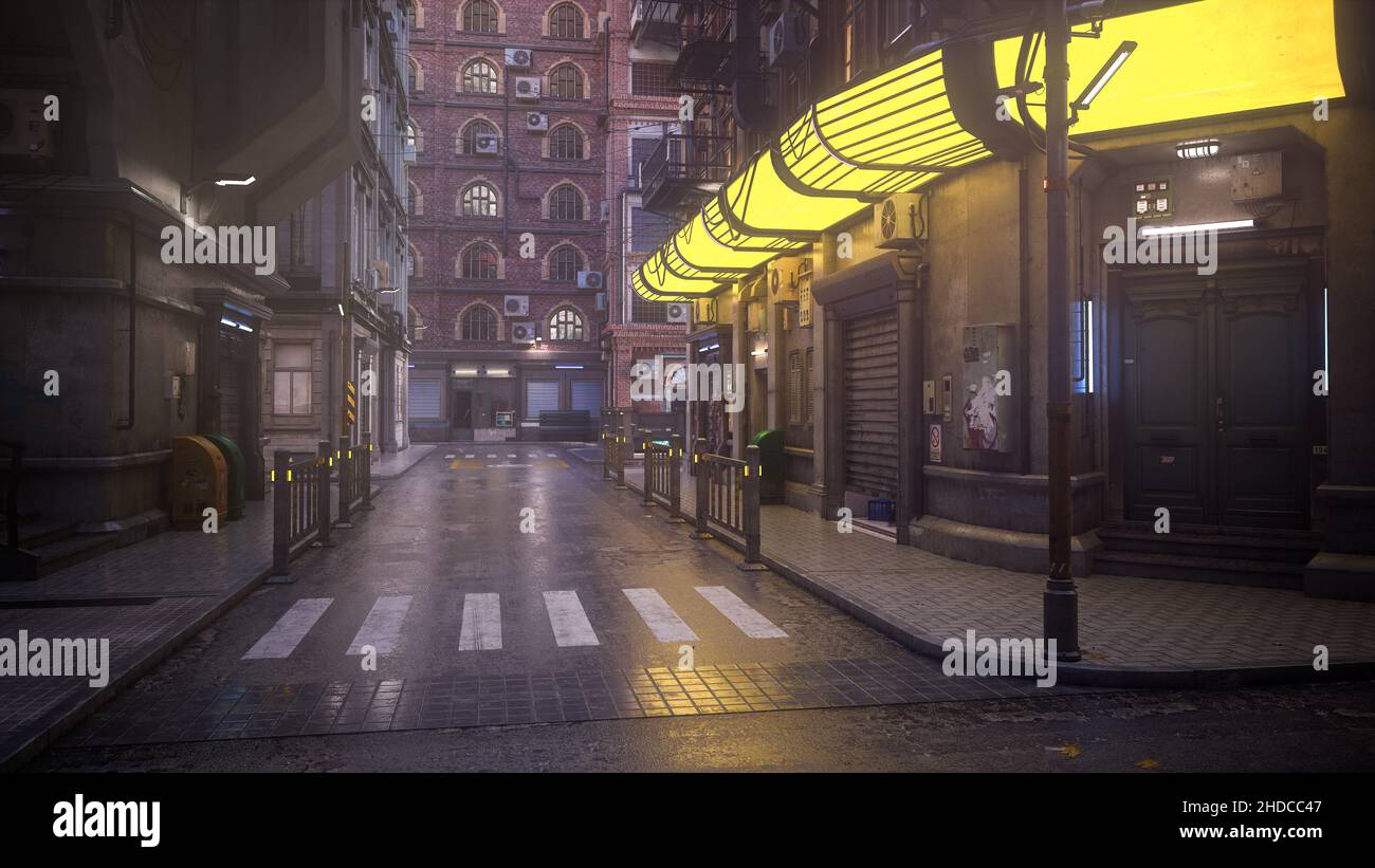 Dark Street Corner At Night