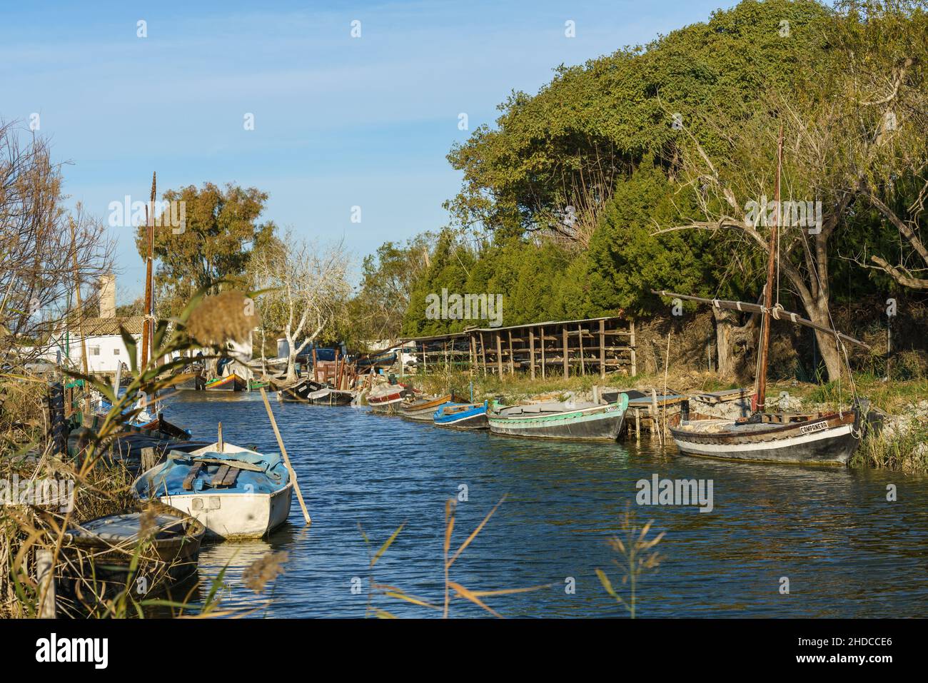 Valencia, Spain. January 4, 2022. View of Silla port in Albufera ...