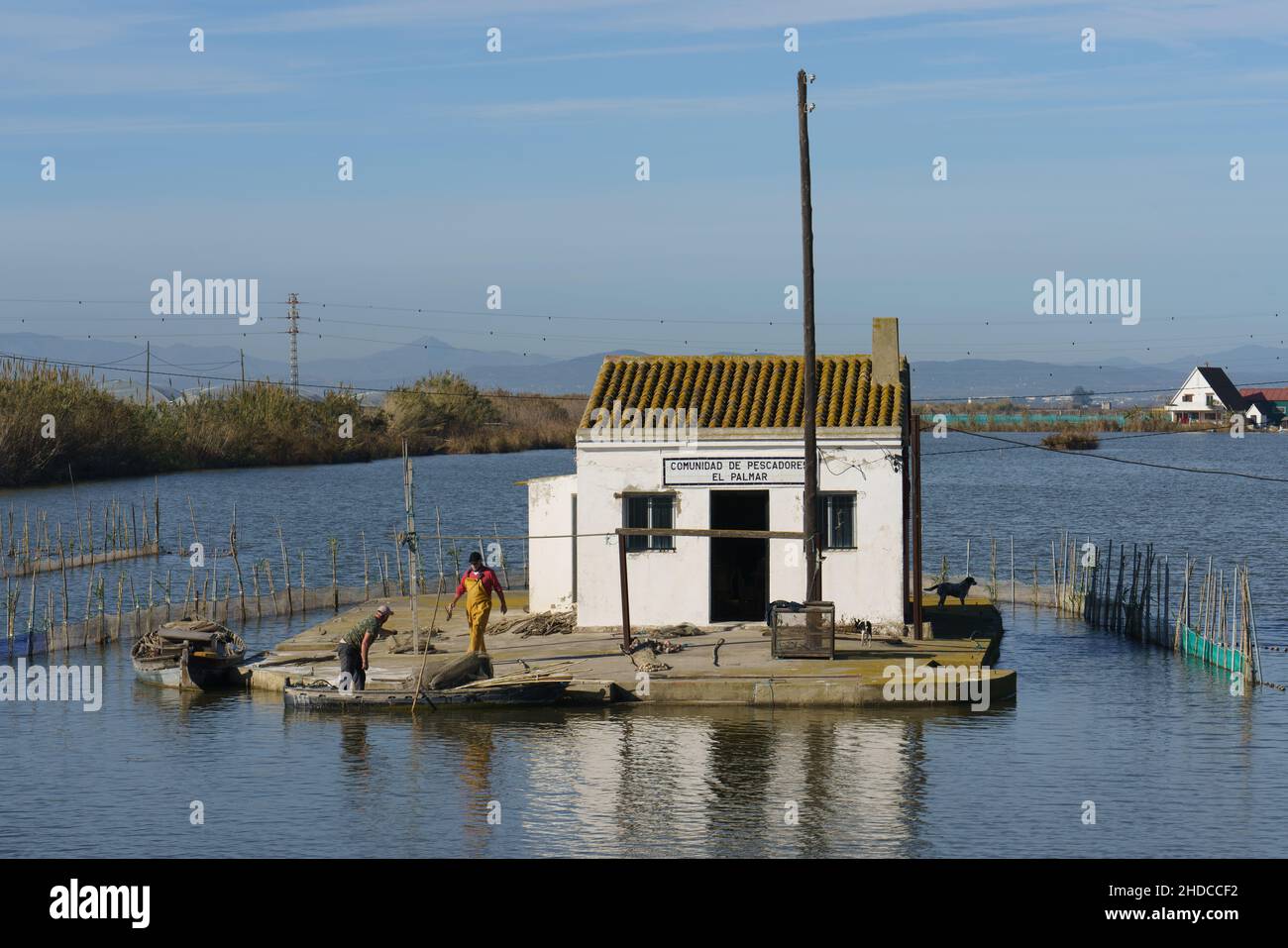 El Perello, Spain. January 4, 2022. Isolated small white house in Gola ...