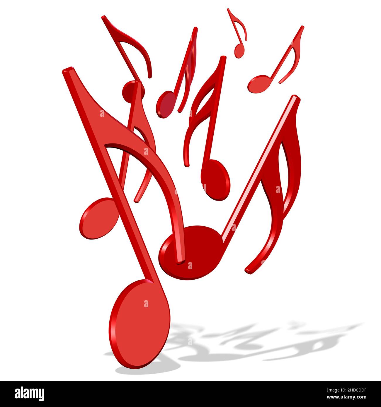 Music notes against white background, 3d illustration Stock Photo - Alamy