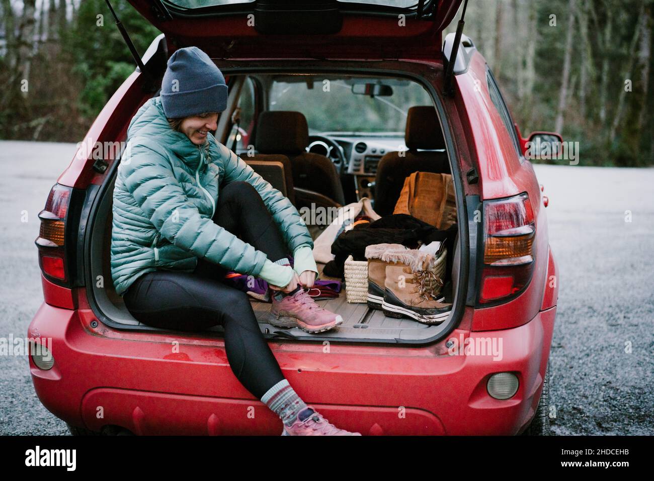 Woman tights car hi-res stock photography and images - Alamy