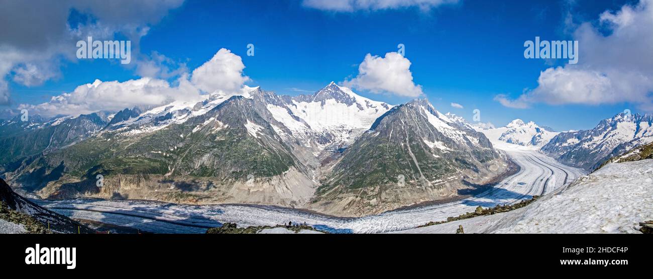Der Grosse Aletschgletscher ist der flächenmässig grösste und längste ...
