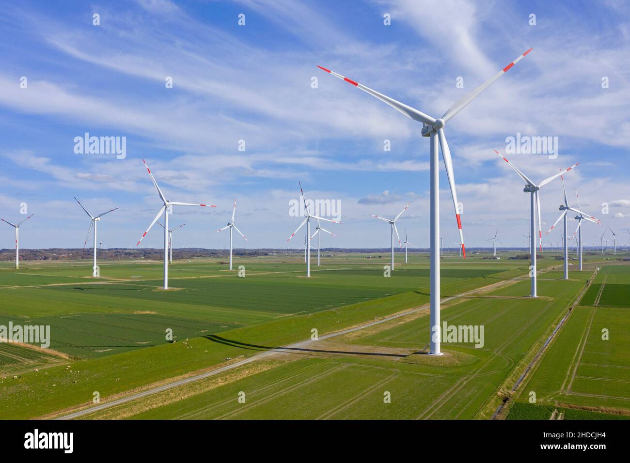 Onshore wind farm aerial hi-res stock photography and images - Alamy