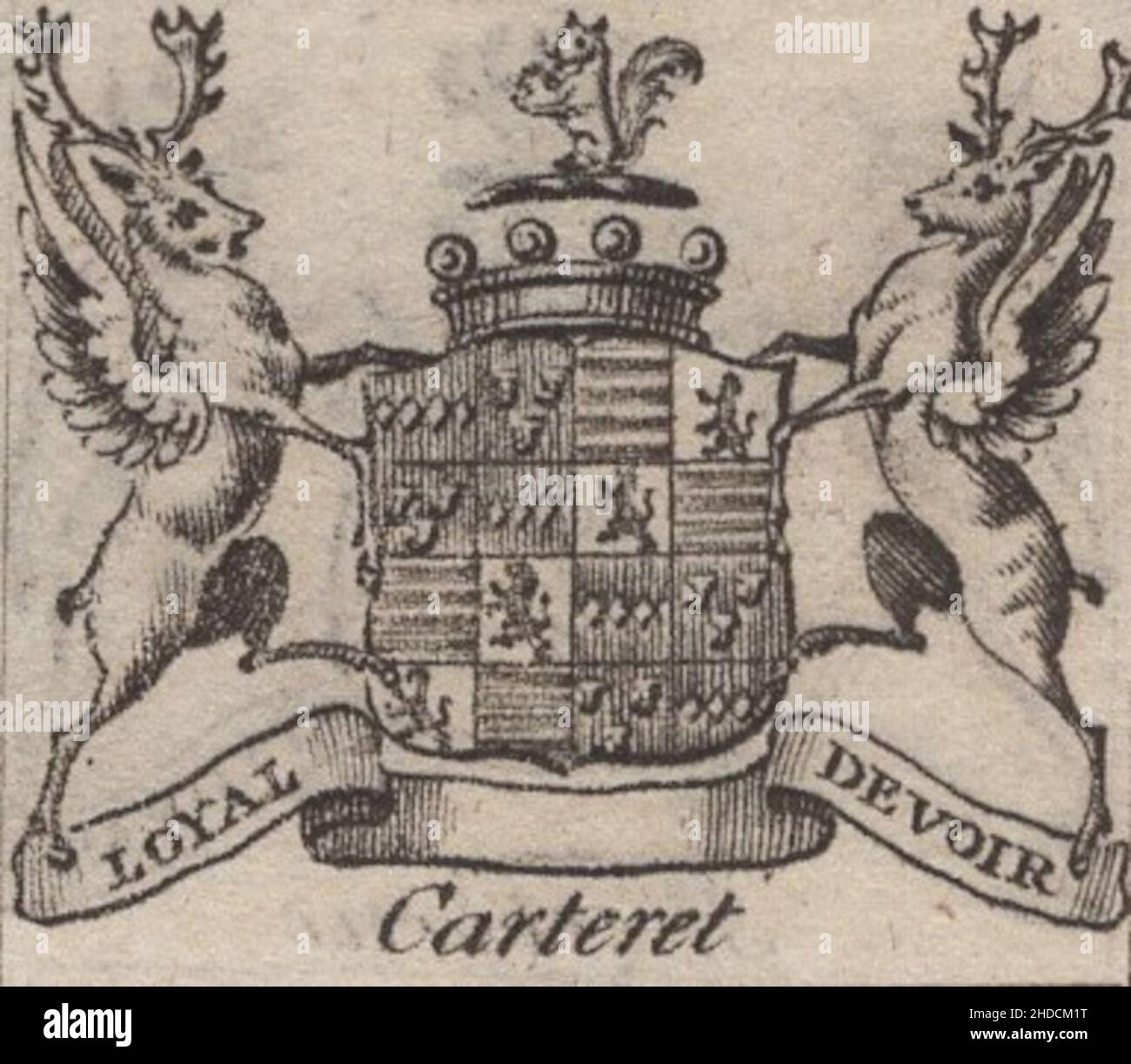 antique 18th century engraving heraldy coat of arms, crest, English ...