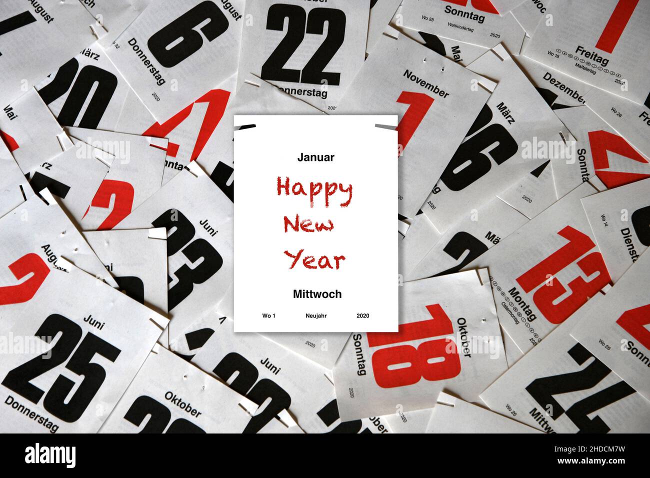 Kalender, Kalenderblatt, Tage, Tag, Happy New Year, Neujahr ...