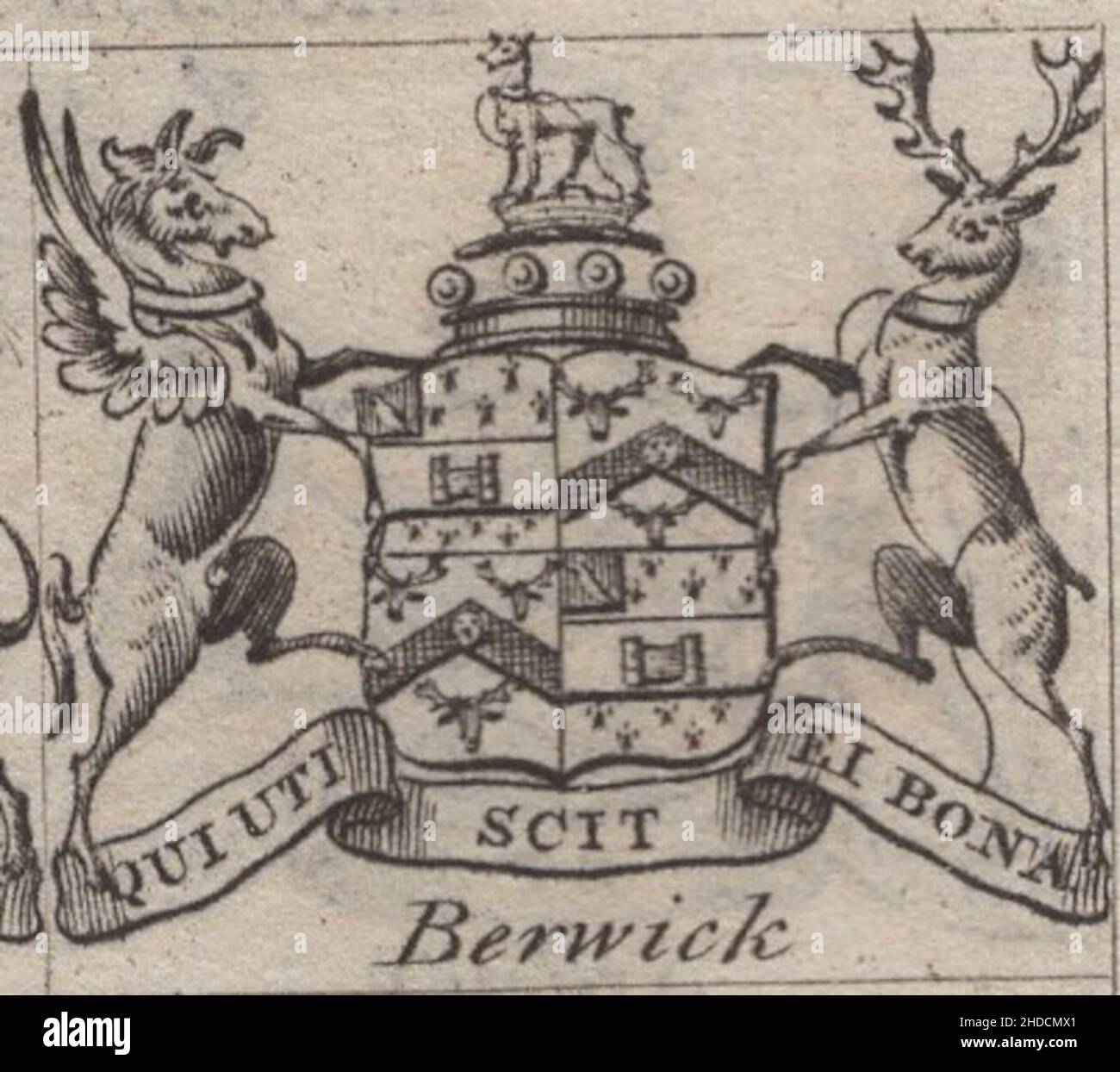 antique 18th century engraving heraldy coat of arms, crest, English ...