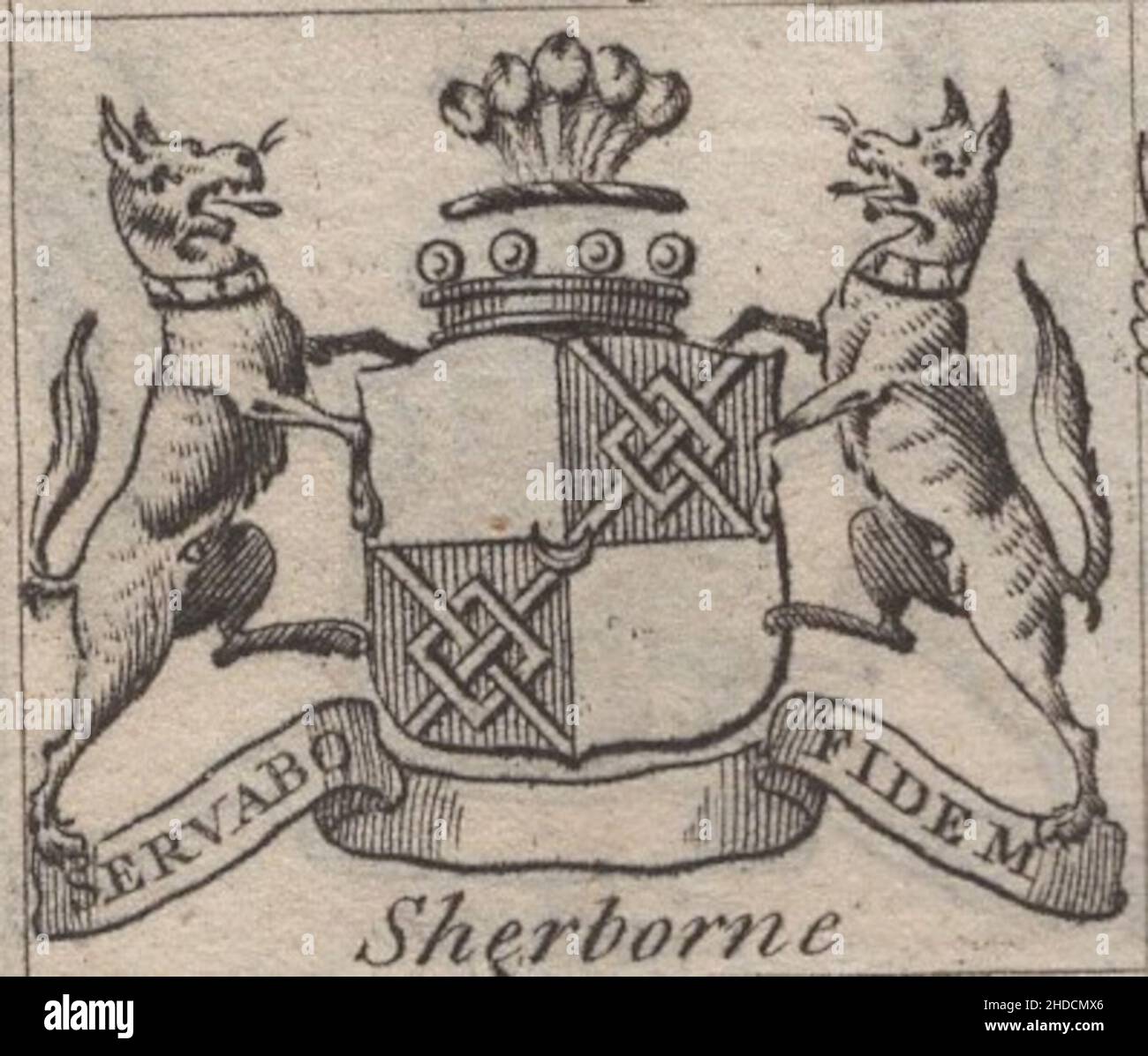 antique 18th century engraving heraldy coat of arms, crest, English ...