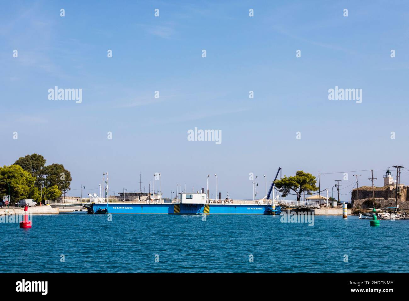 Greece, Lefkas, canal, Floating, bridge, Santa Maura,, Griechenland ...