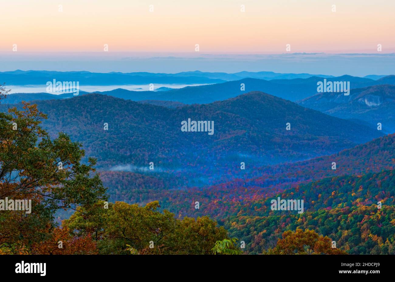 Brevard North Carolina mountains near Asheville Fall Colors Blue Ridge ...