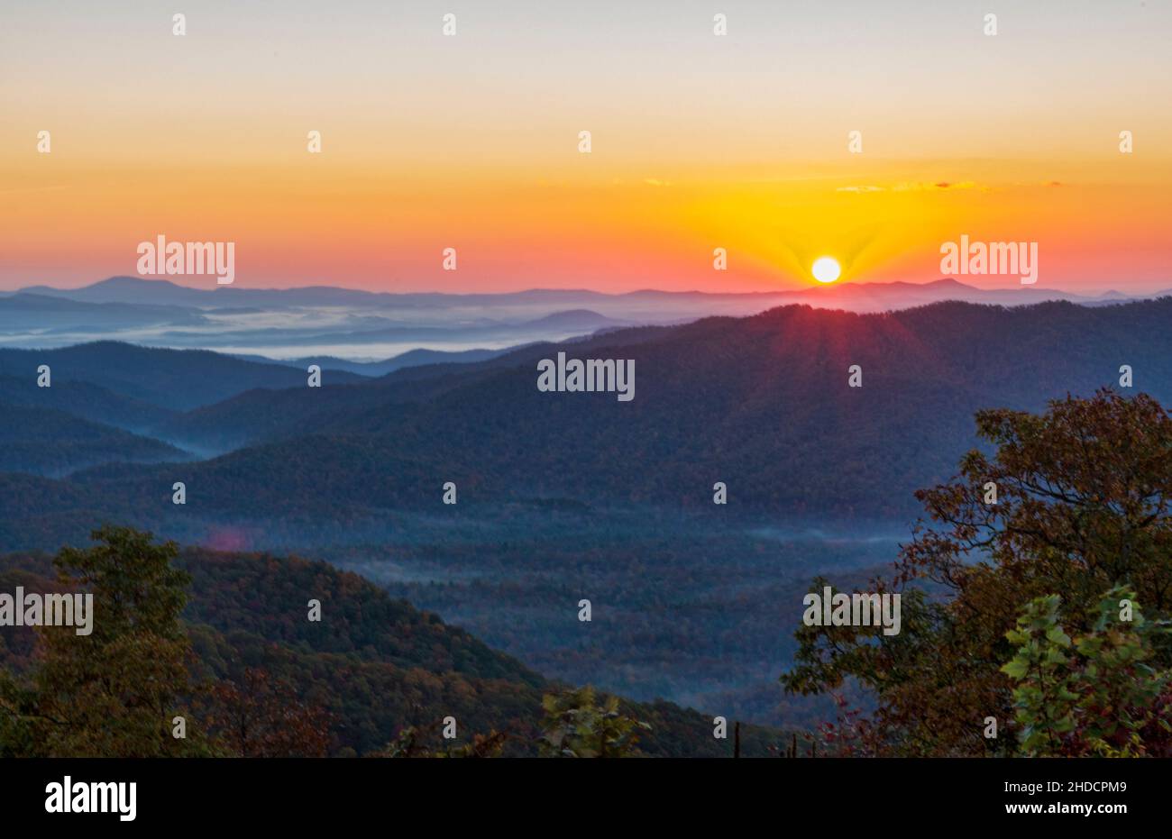 Brevard North Carolina mountains near Asheville Fall Colors Blue Ridge ...