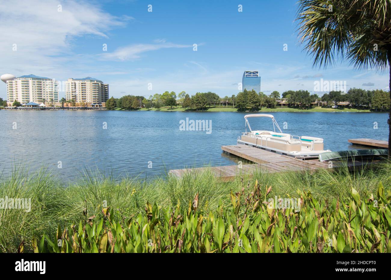 Altamonte Springs Florida lake and boats at Cranes Roast Uptown area in ...