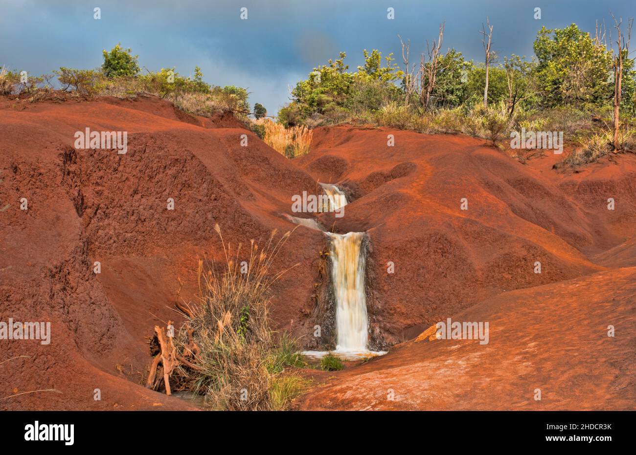 Kauai Hawaii scenic Waimea Canyon State Park small stream with ...