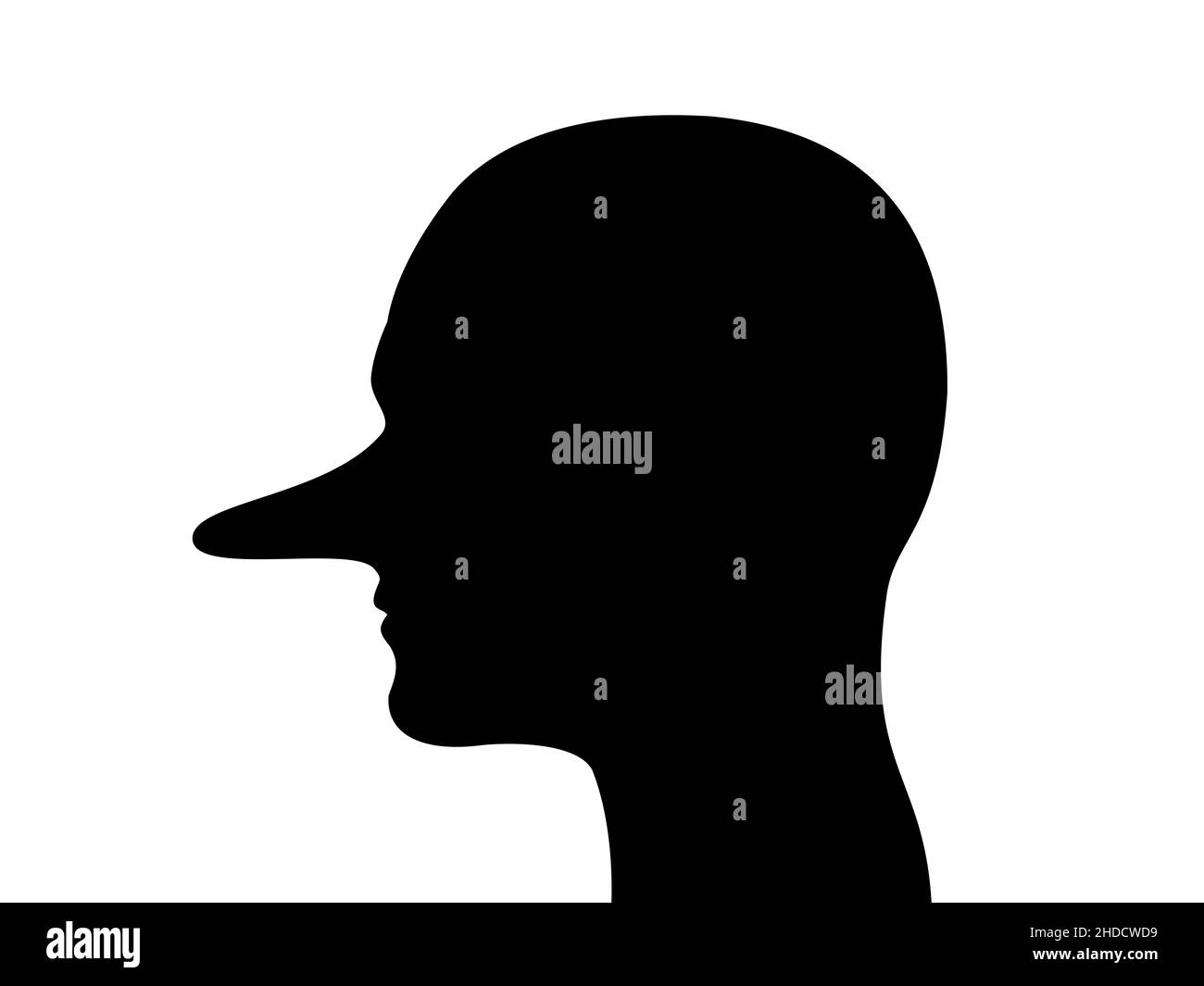 Liar - person with extended, long nose as metaphor of person who lies ...