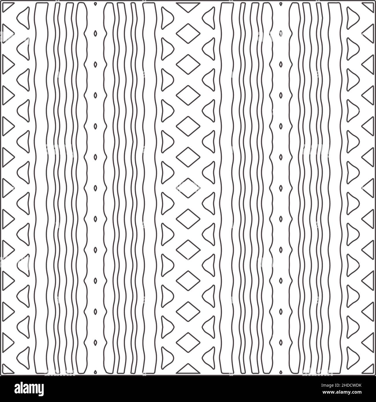 Vector ethnic pattern with symmetrical elements . Repeating geometric ...