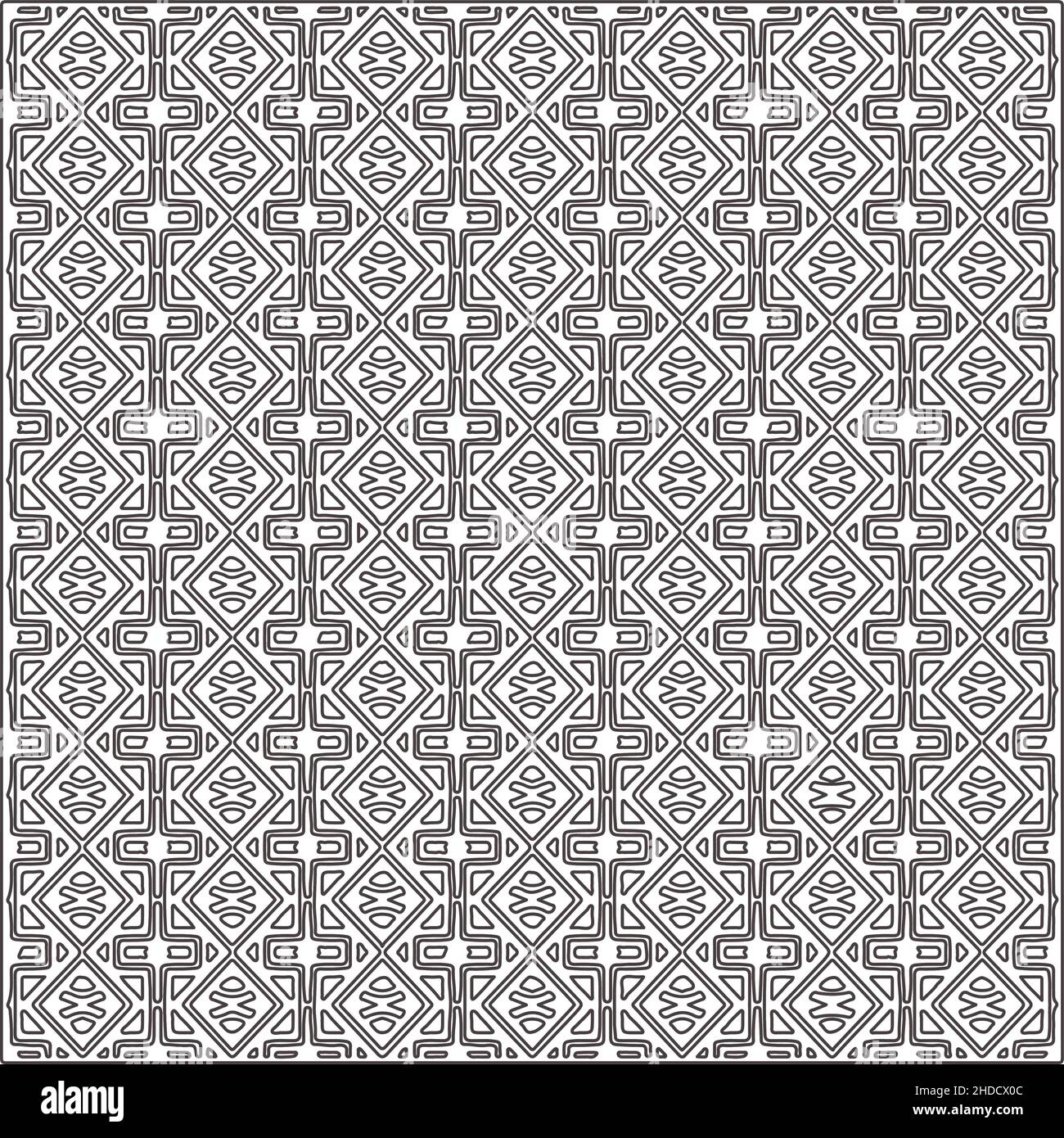 Vector ethnic pattern with symmetrical elements . Repeating geometric tiles from striped ...