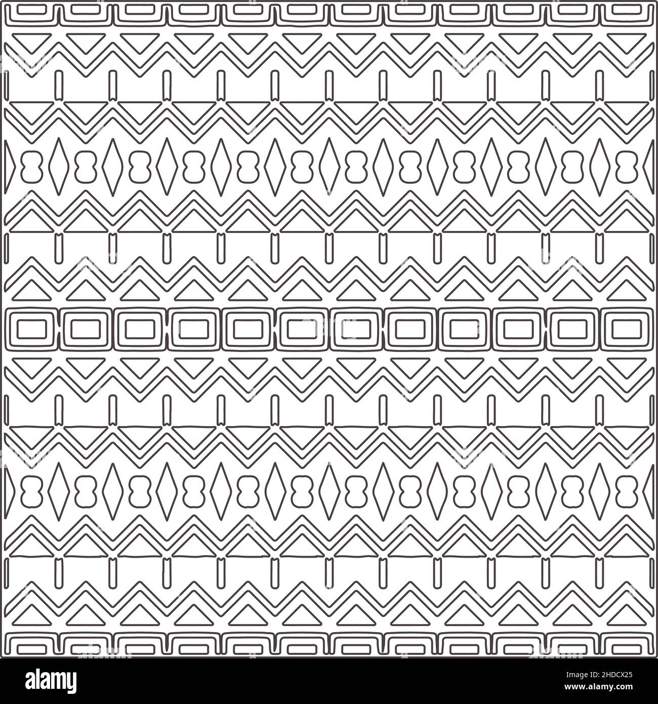 Vector ethnic pattern with symmetrical elements . Repeating geometric ...