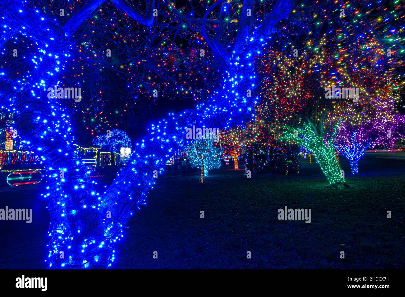 Colorful Christmas Illumination in December Stock Photo - Alamy