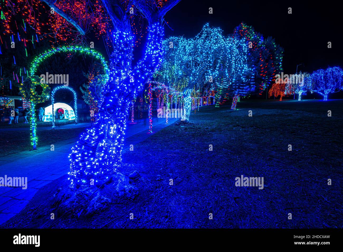 Colorful Christmas Illumination in December Stock Photo - Alamy
