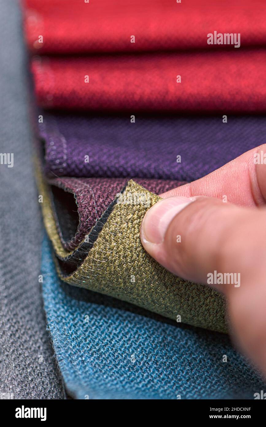Upholstery fabric swatches hi-res stock photography and images - Alamy