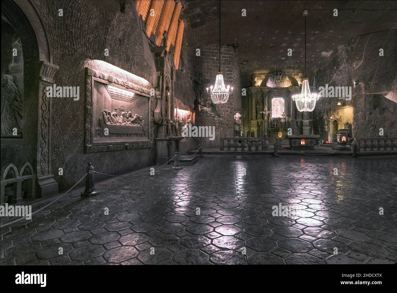 St Kinga’s Chapel at Wieliczka Salt Mine - Wieliczka, Poland Stock ...