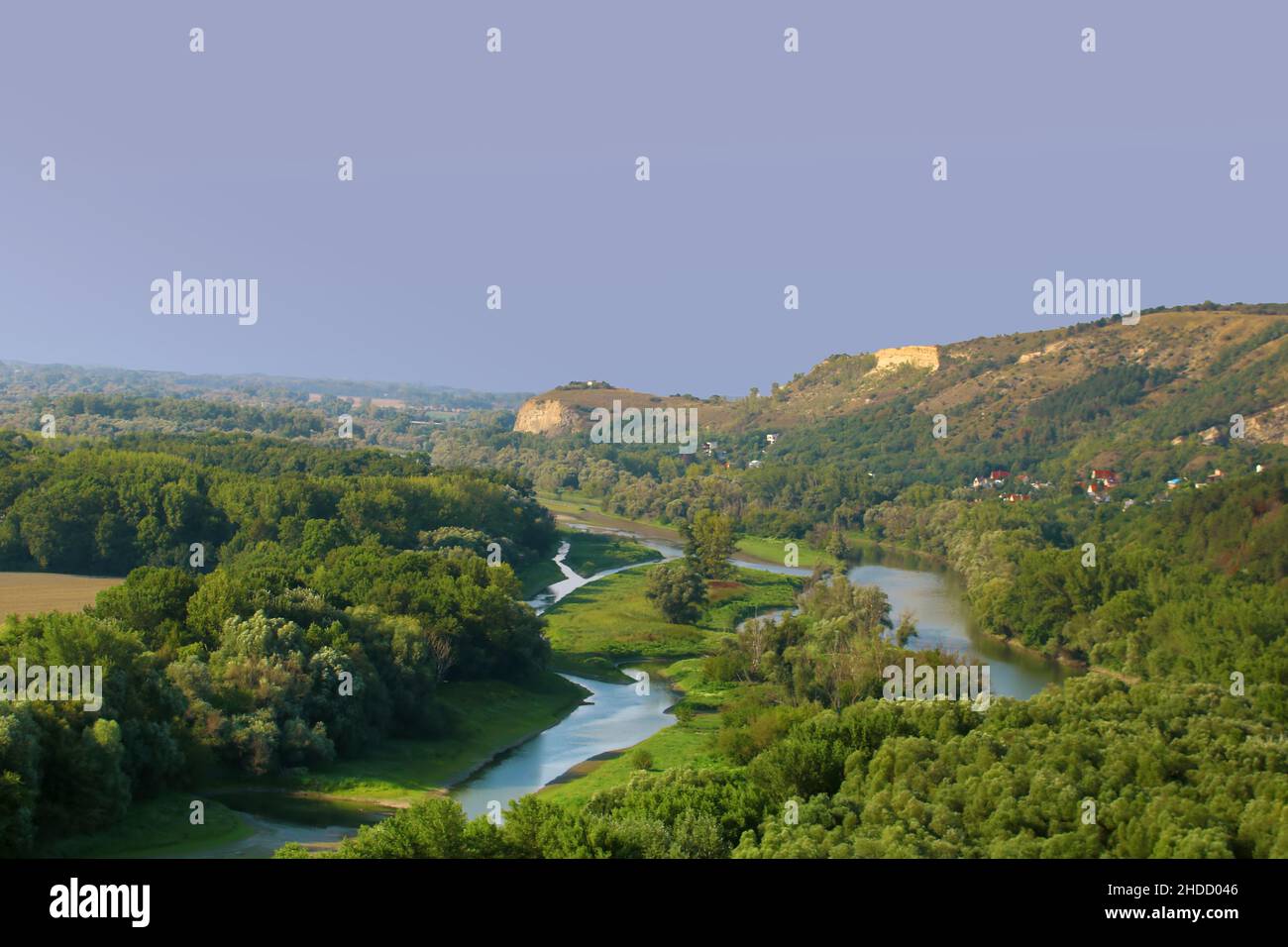 Aerial view of Morava river near Devin castle, Bratislava, Slovakia ...