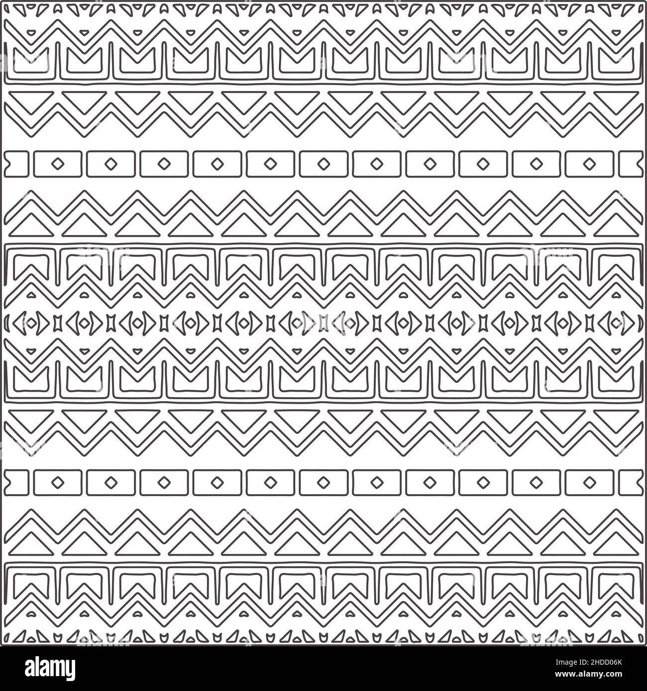 Vector ethnic pattern with symmetrical elements . Repeating geometric ...