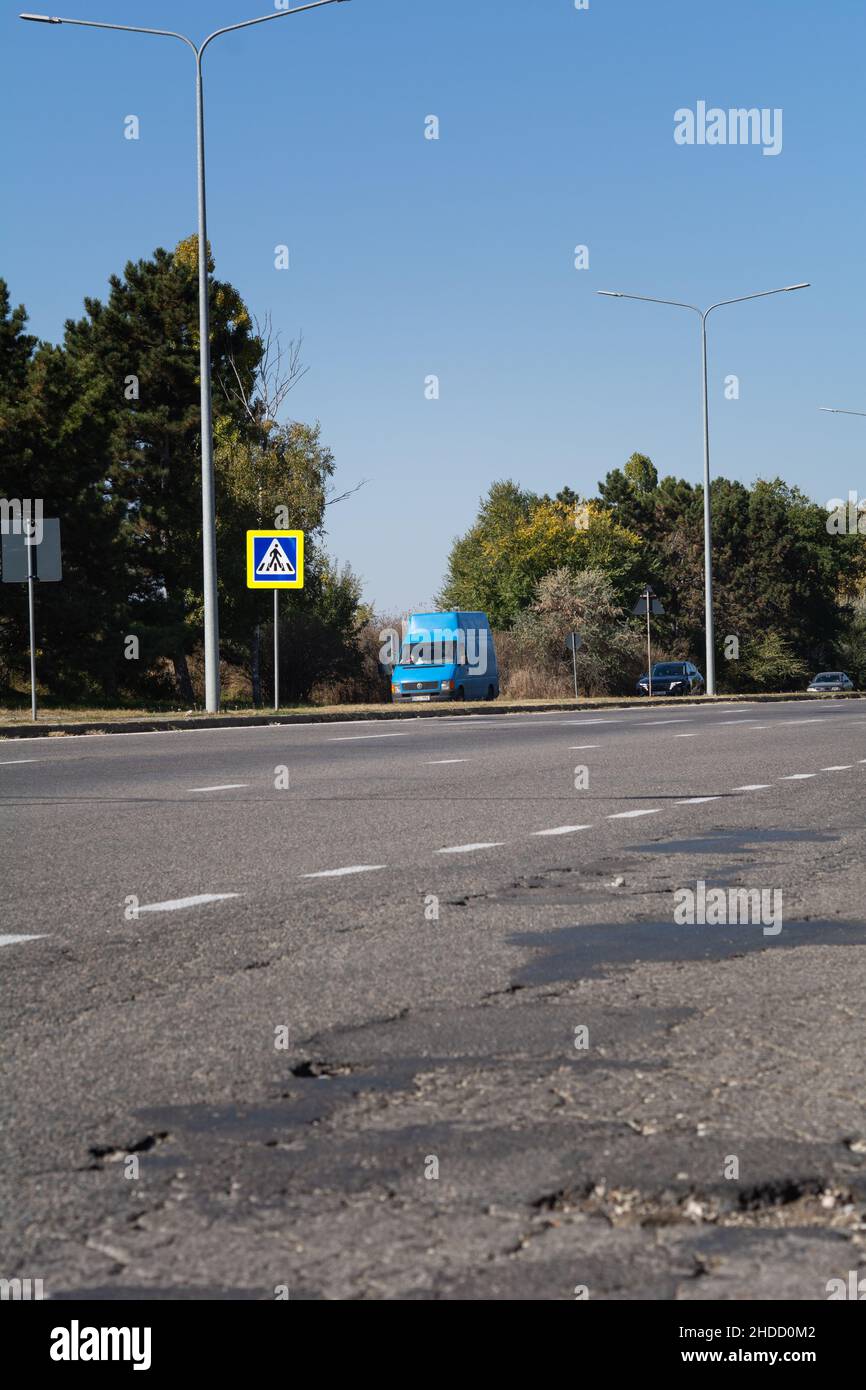 Chisinau, Moldova - October 16, 2021 Cars driving on highway road auto ...