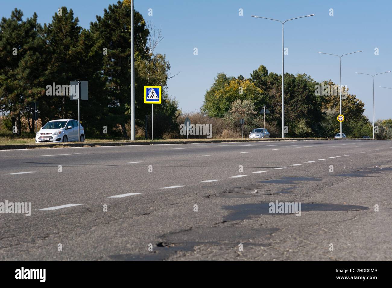 Chisinau, Moldova - October 16, 2021 Cars driving on highway road auto ...