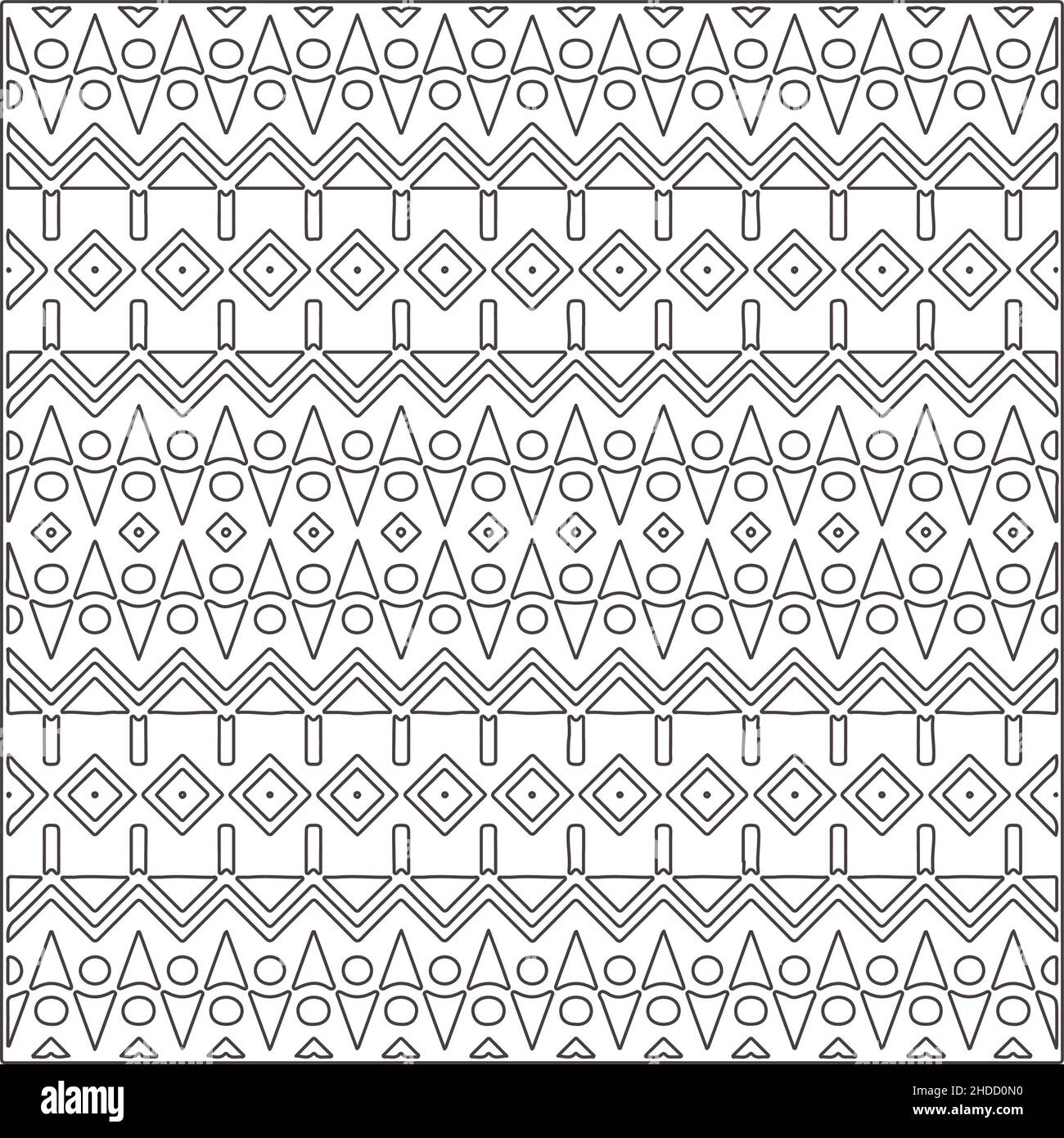Vector ethnic pattern with symmetrical elements . Repeating geometric tiles from striped ...