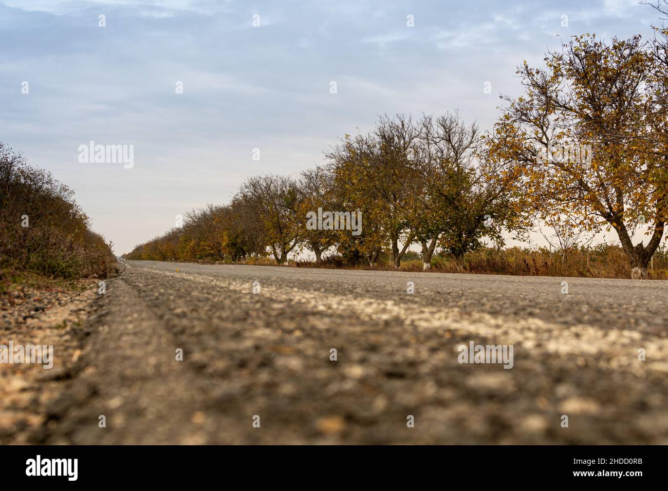 view of the asphalt road from the lower level Stock Photo - Alamy