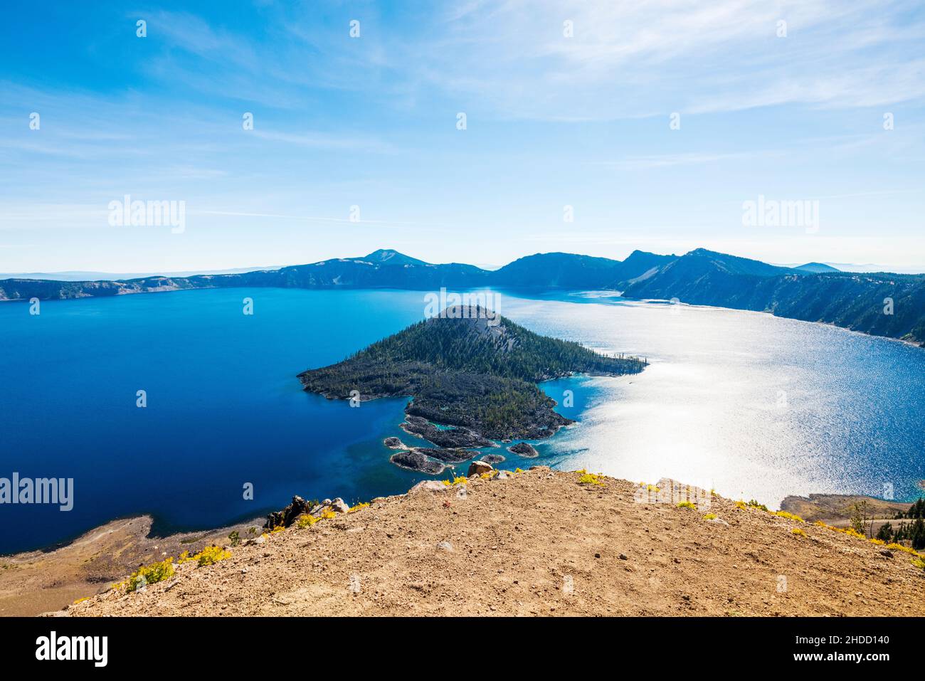 Wizard Island; Crater Lake; Crater Lake National Park; Cascade ...