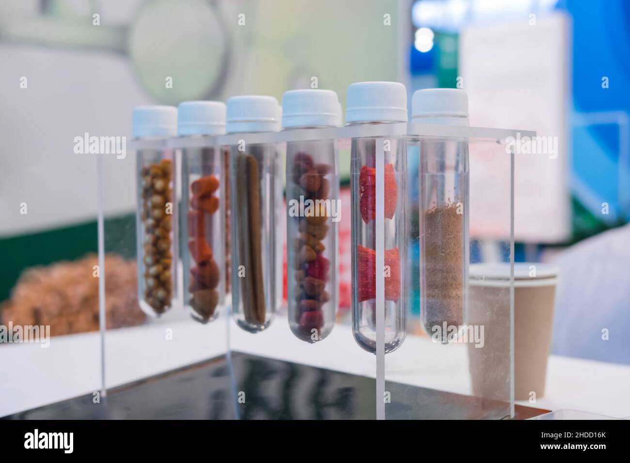 Different kinds of pelleted compound feed, fodder - food for domestic ...