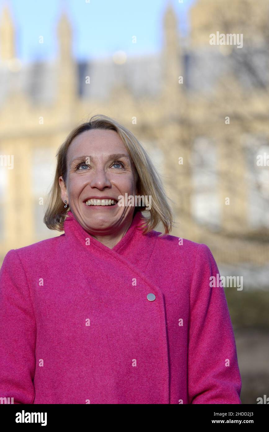 Helen Morgan MP (LibDem: North Shropshire) in Victoria Tower Gardens ...