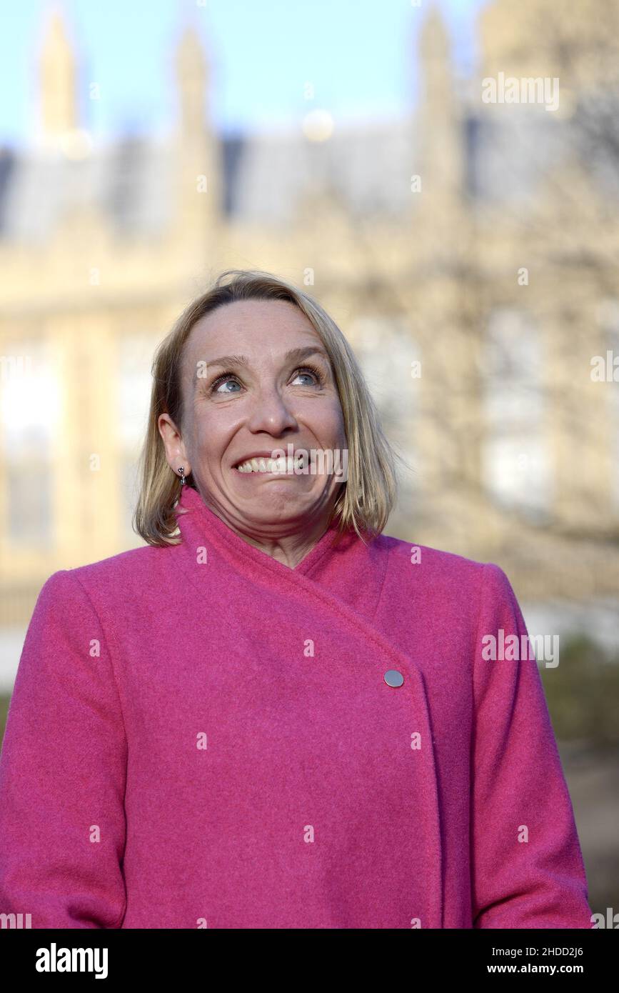 Helen Morgan MP (LibDem: North Shropshire) in Victoria Tower Gardens ...