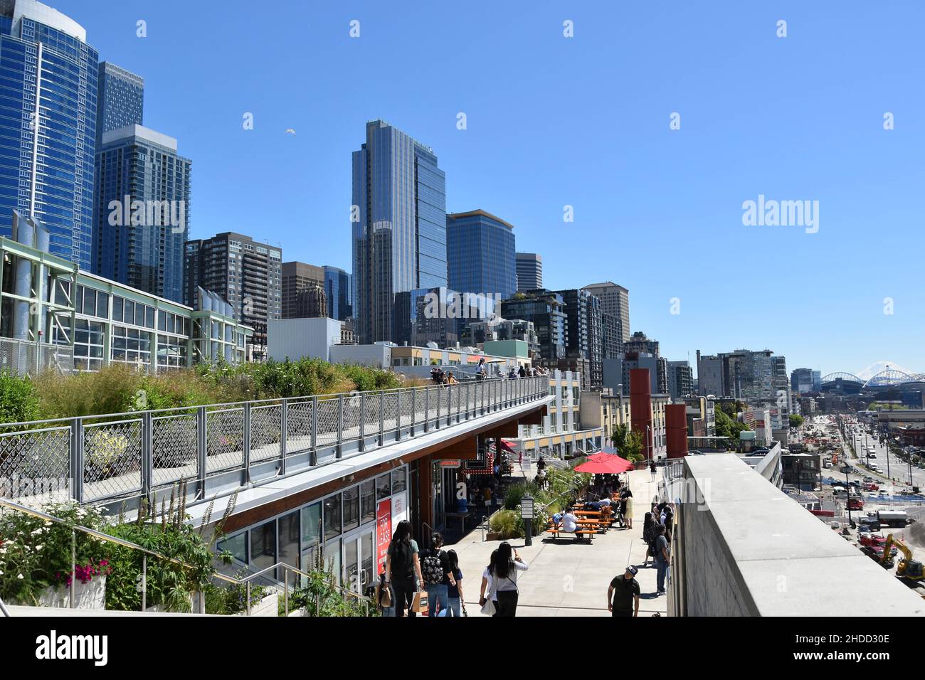 Seattle's iconic Pike Place Public Market above Alaskan Way, Seattle ...