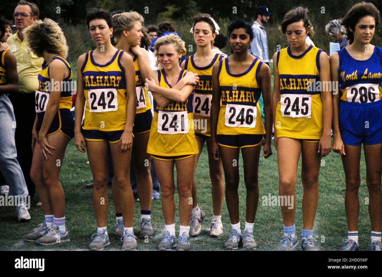 Austin Texas USA, 1990: Members of the Dalhart High School girls cross ...