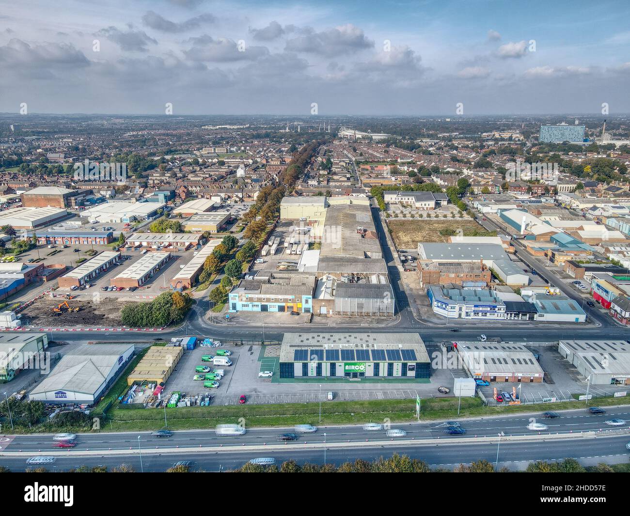 Overhead view of Albert Dock, Hull Stock Photo - Alamy