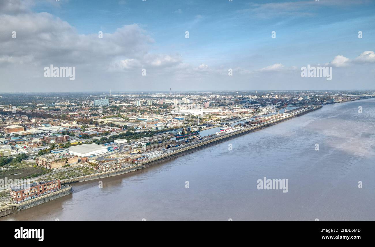 Overhead view of Albert Dock, Hull Stock Photo - Alamy