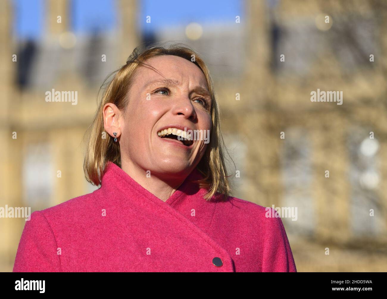 Helen Morgan MP (LibDem: North Shropshire) in Victoria Tower Gardens ...