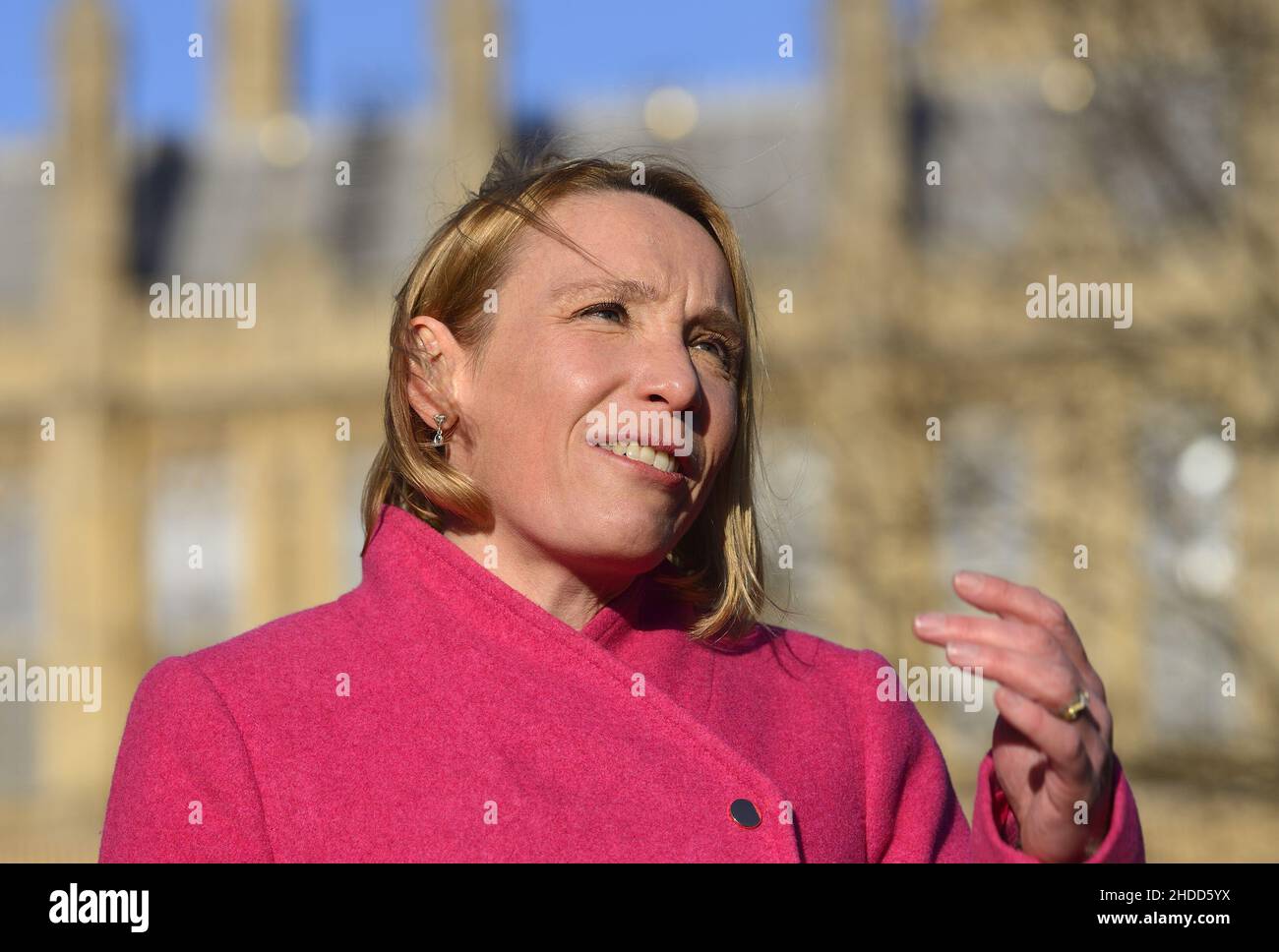 Helen Morgan MP (LibDem: North Shropshire) in Victoria Tower Gardens ...