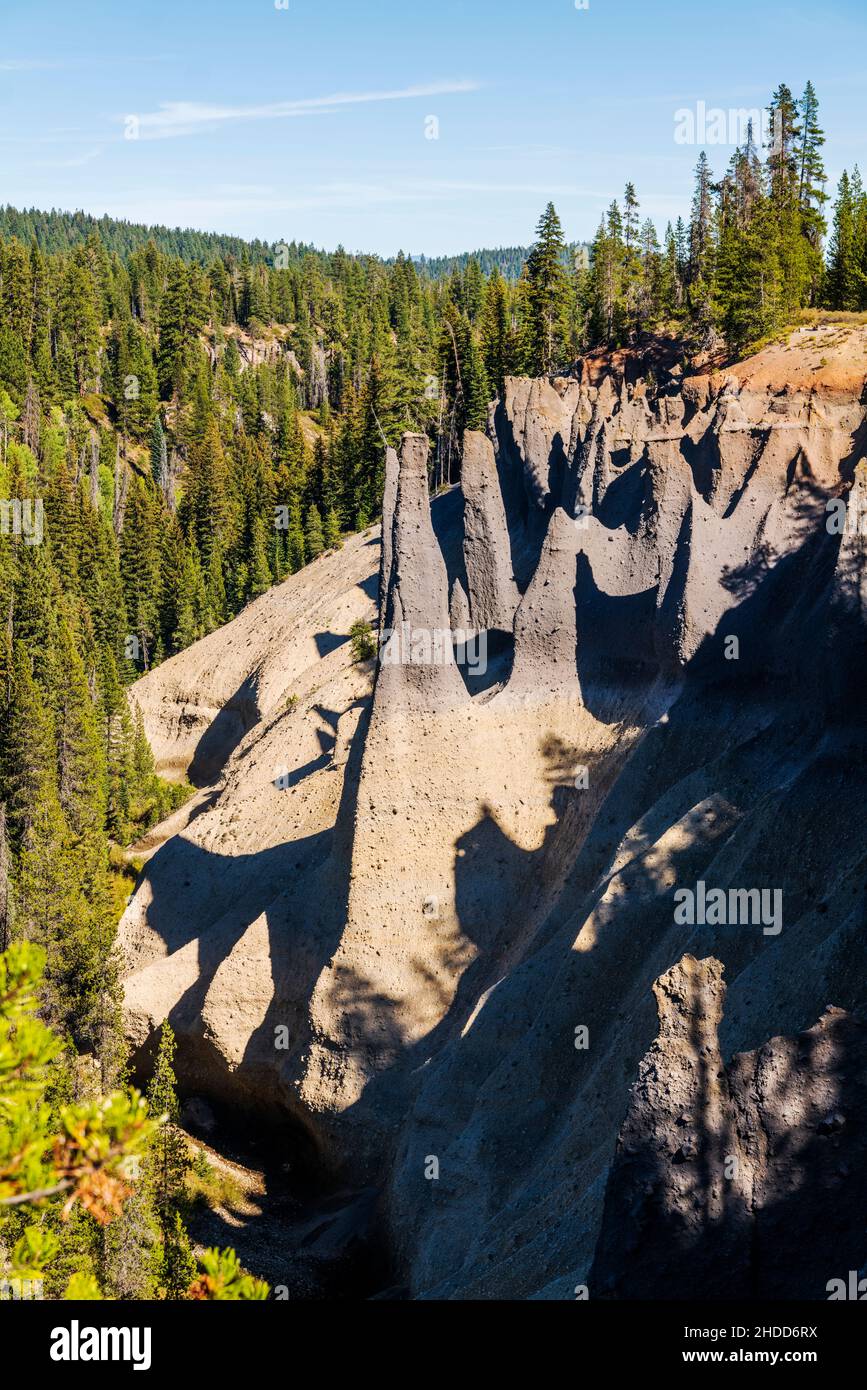 The Pinnacles; Crater Lake National Park; Cascade Mountains; eastern ...
