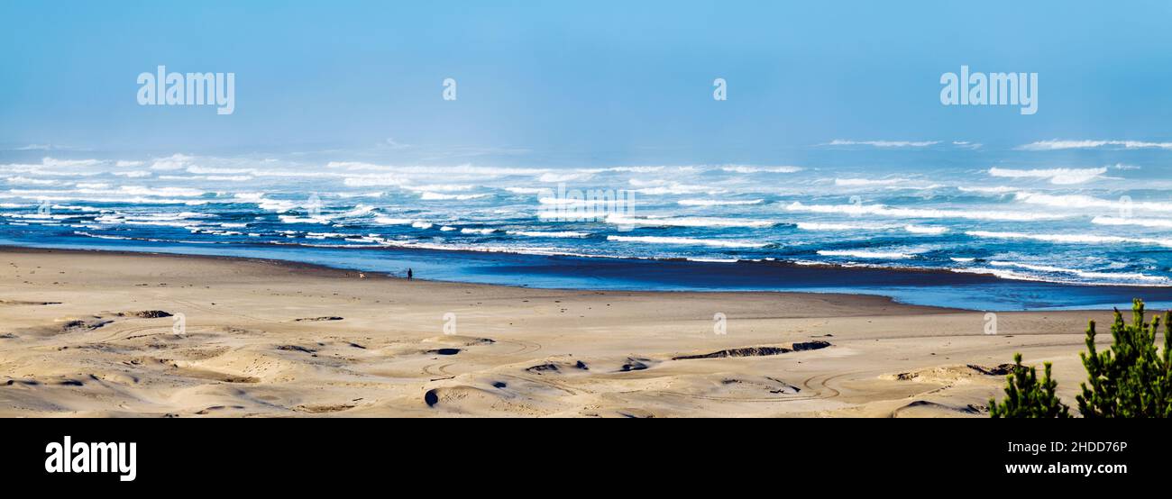 Panorama view; Pacific Ocean; Oregon coast; south of Newport; Oregon ...