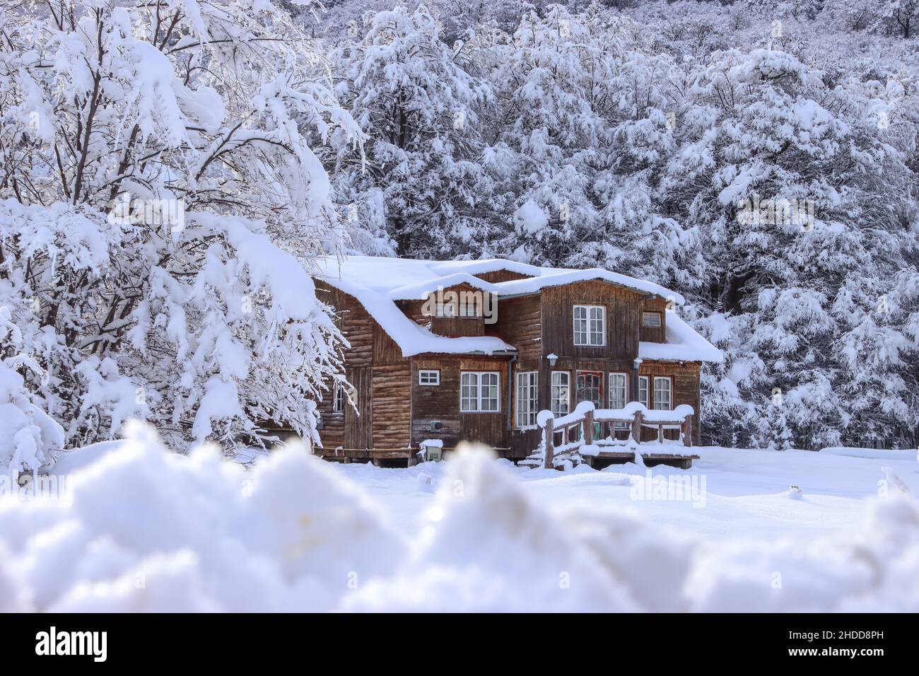 House in the snow Stock Photo - Alamy