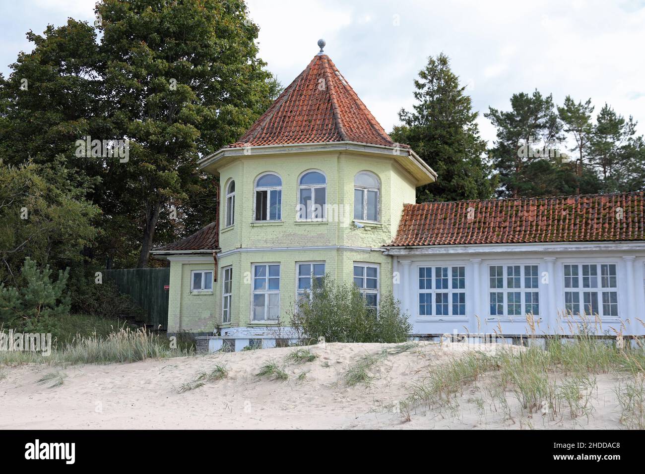 Old sanatorium building at Jurmala Beach on the Latvian coast Stock ...