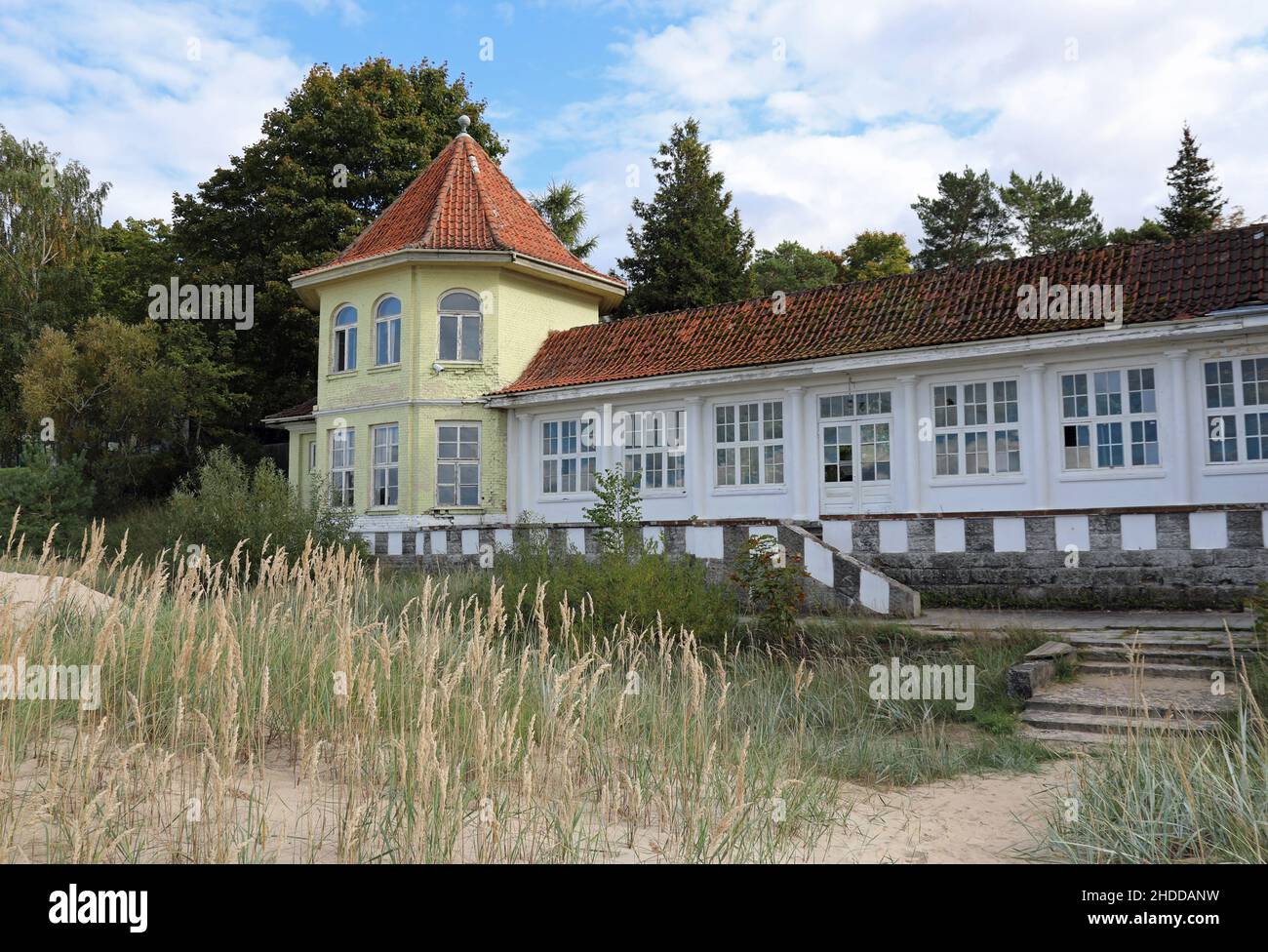 Old sanatorium building at Jurmala Beach on the Latvian coast Stock ...