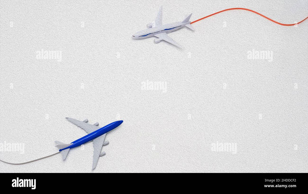 Airplane model, airplane in flight, travel concept. Passenger plane ...