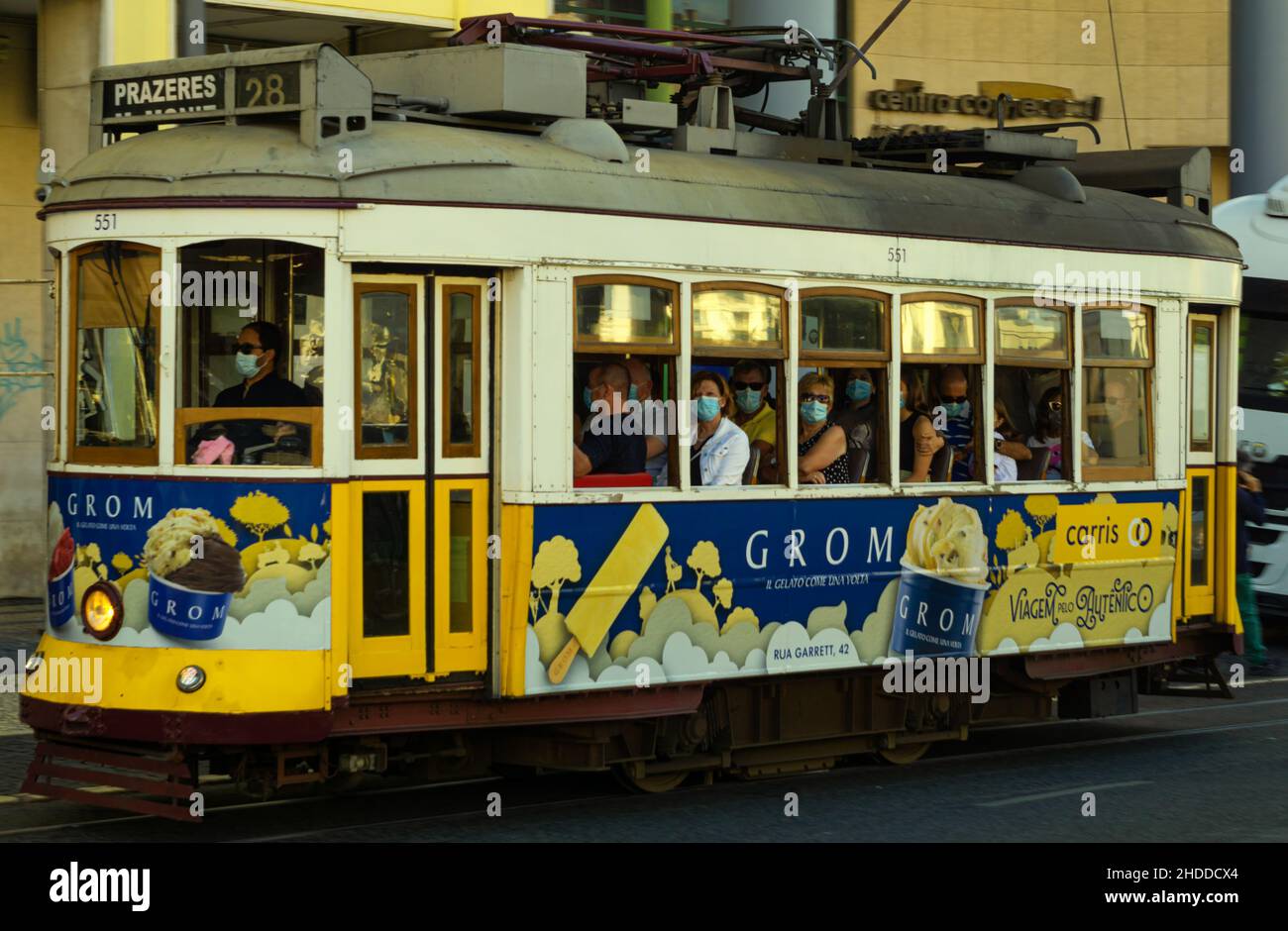 Lisbon Tram 28 in the city in Portugal Stock Photo - Alamy