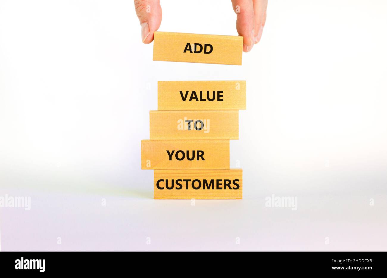 Add value to your customers symbol. Concept words 'Add value to your ...