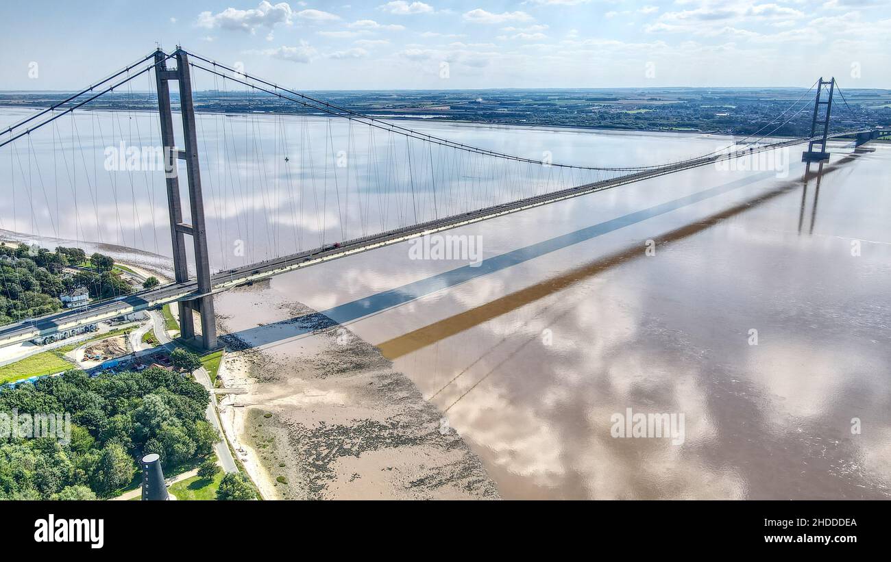 Overhead view of the Humber Bridge Stock Photo - Alamy