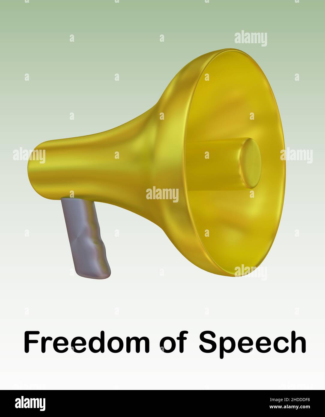 3D illustration of a megaphone with the script Freedom of Speech ...